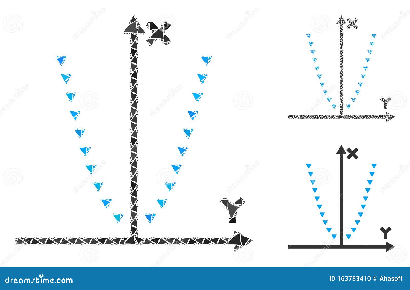 Dotted Parabola Plot Composition Icon of Rugged Parts Stock ...