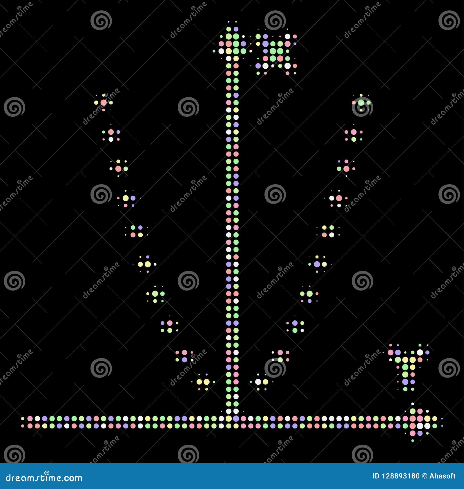 Dotted Parabola Plot Halftone Composition of Dots Stock Vector ...