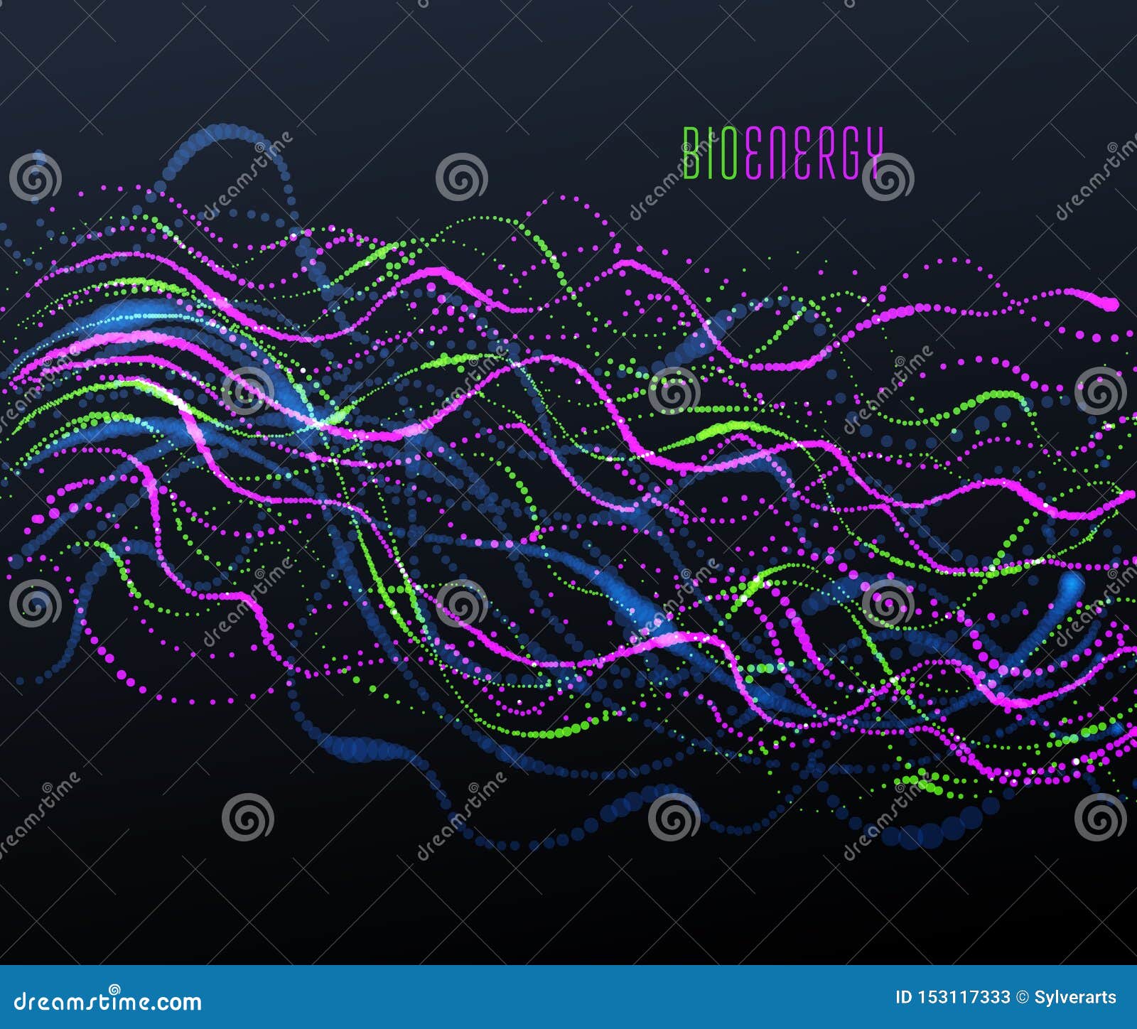 Dotted Particle Array Flowing Vector Abstract Background, Life Forms ...