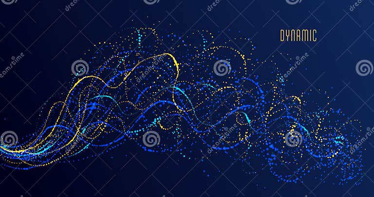 Dotted Particle Array Flowing Vector Abstract Background, Life Forms Bio Theme Microscopic ...
