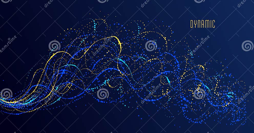 Dotted Particle Array Flowing Vector Abstract Background, Life Forms Bio Theme Microscopic ...