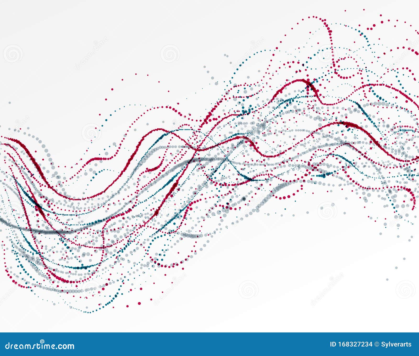 Dotted Particle Array Flowing Vector Abstract Background, Life Forms Bio Theme Microscopic ...