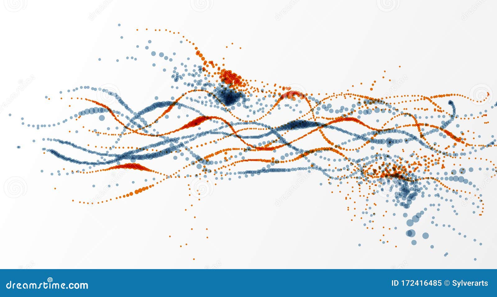 Dotted Particle Array Flowing Vector Abstract Background, Life Forms ...