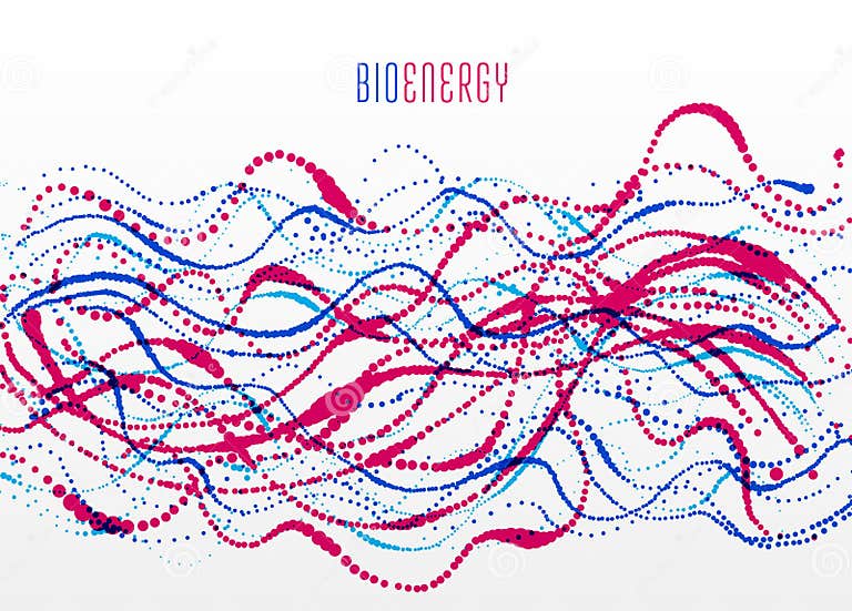 Dotted Particle Array Flowing Vector Abstract Background, Life Forms Bio Theme Microscopic ...