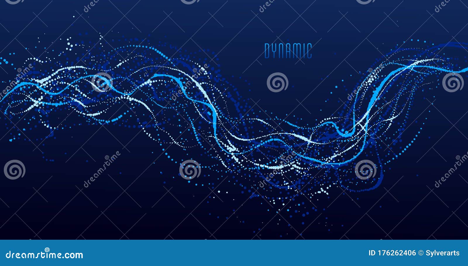 Dotted Particle Array Flowing Vector Abstract Background, Life Forms Bio Theme Microscopic ...