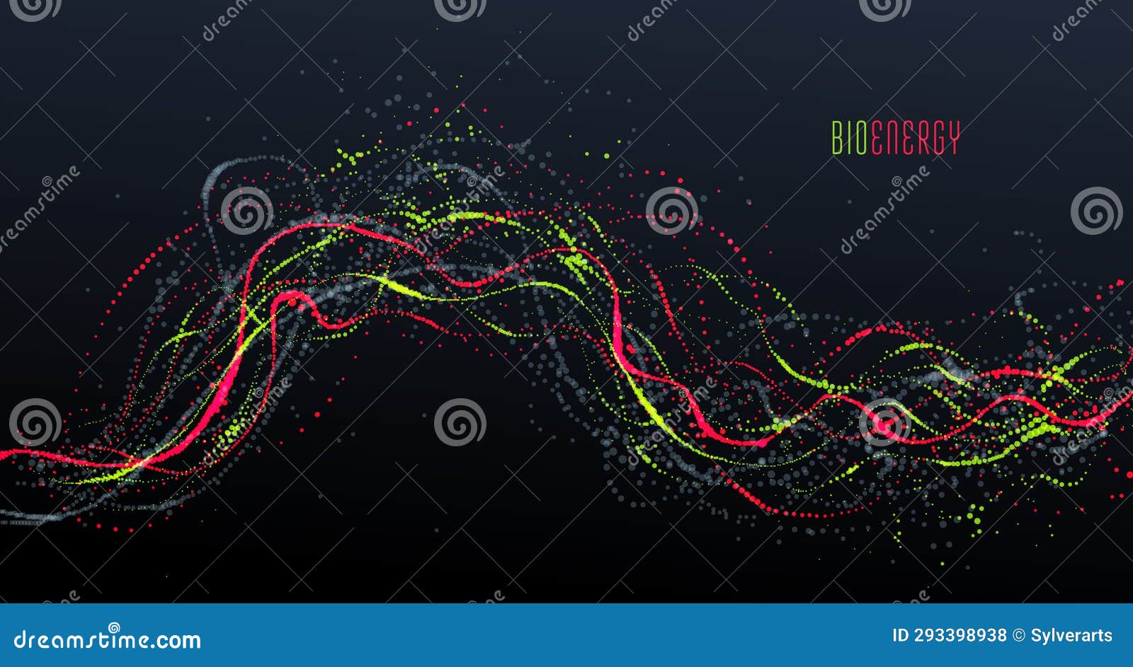 Dotted Particle Array Flowing Vector Abstract Background, Life Forms Bio Theme Microscopic ...