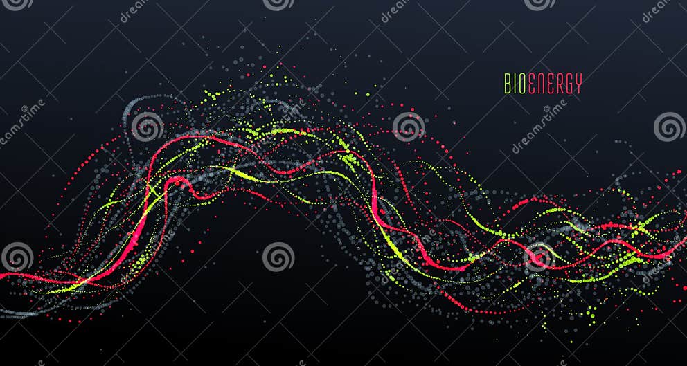 Dotted Particle Array Flowing Vector Abstract Background, Life Forms ...