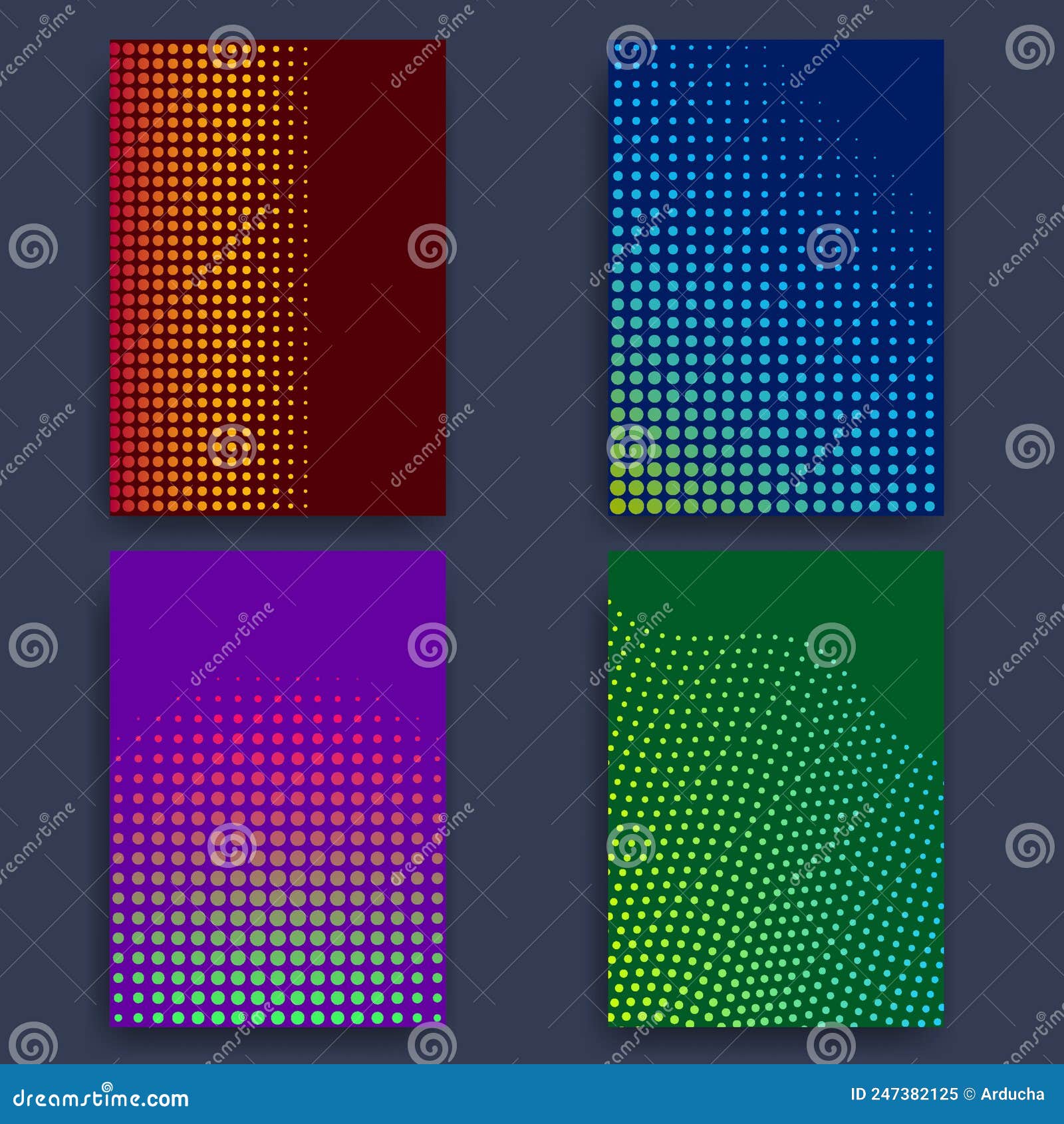 Dotted Pattern Geometry Shape Cover Magazine Set Pack Stock Vector ...