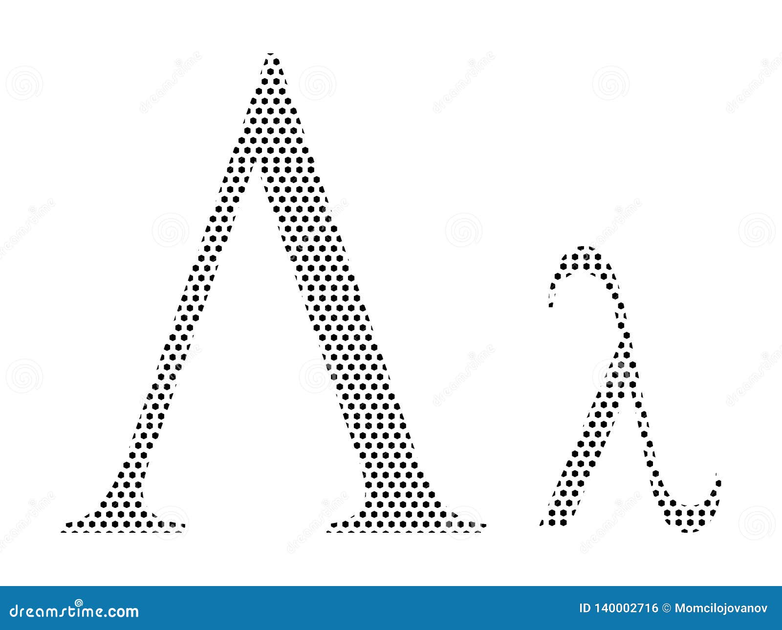 Dotted Pattern Greek Alphabet Letter of Lambda Stock Vector ...