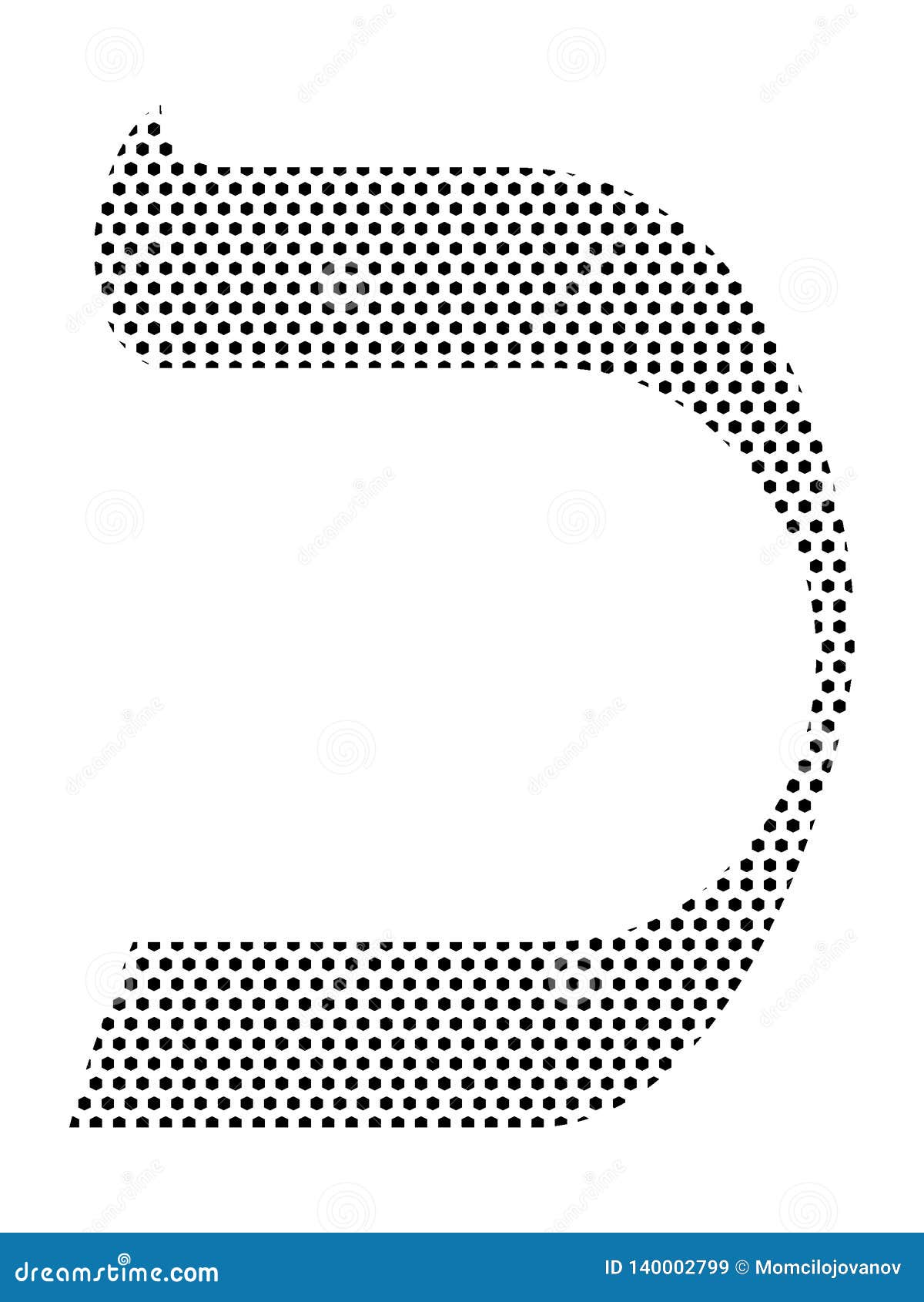 Dotted Pattern Hebrew Alphabet Letter of Kaf Stock Vector ...