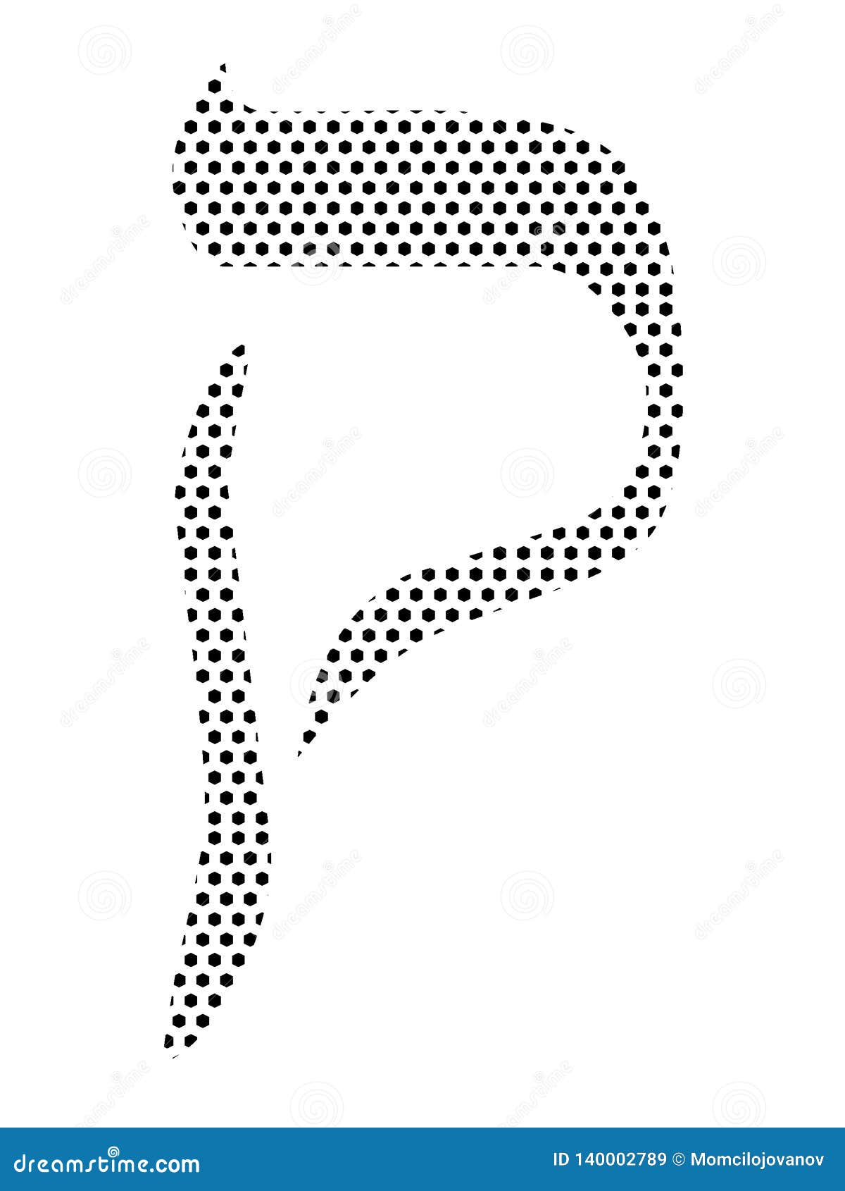 Dotted Pattern Hebrew Alphabet Letter of Qof Stock Vector ...