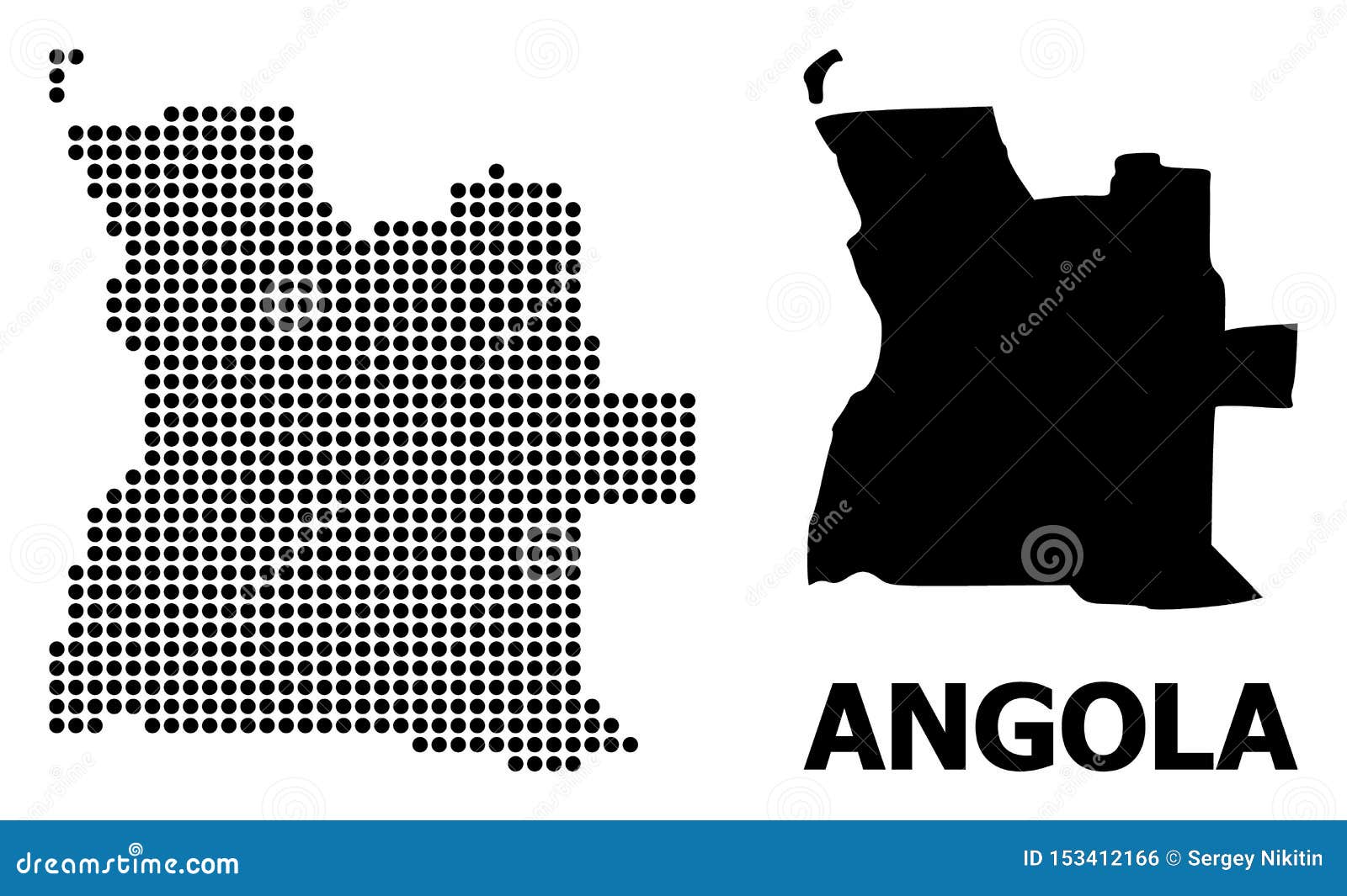 Dotted Pattern Map of Angola Stock Illustration - Illustration of ...