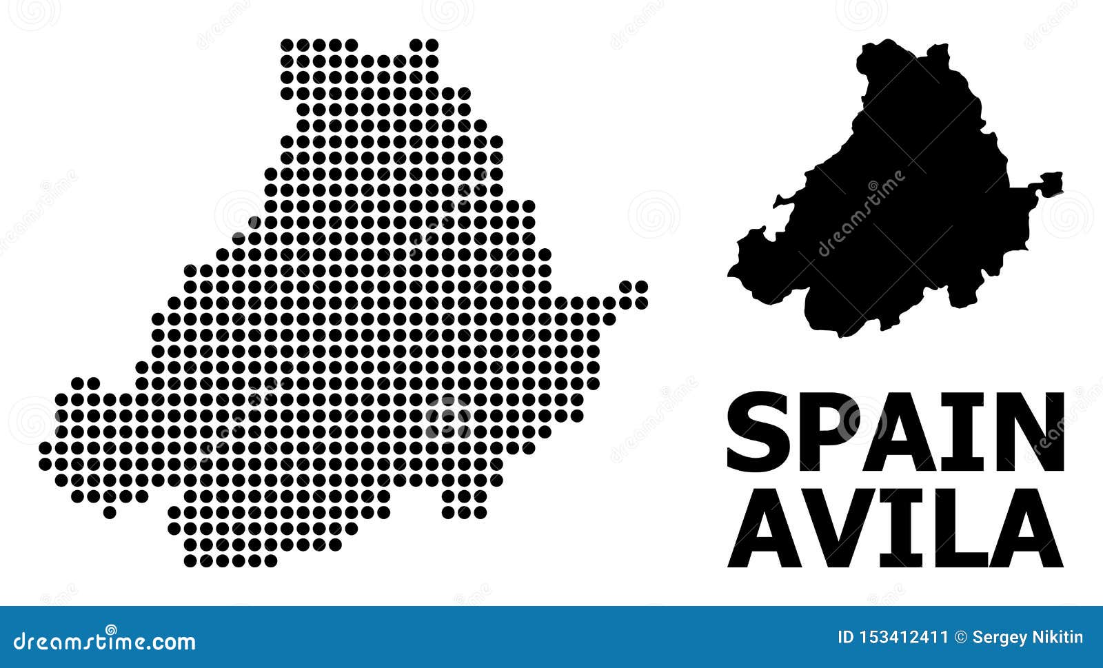 Dotted Pattern Map of Avila Province Stock Illustration - Illustration ...