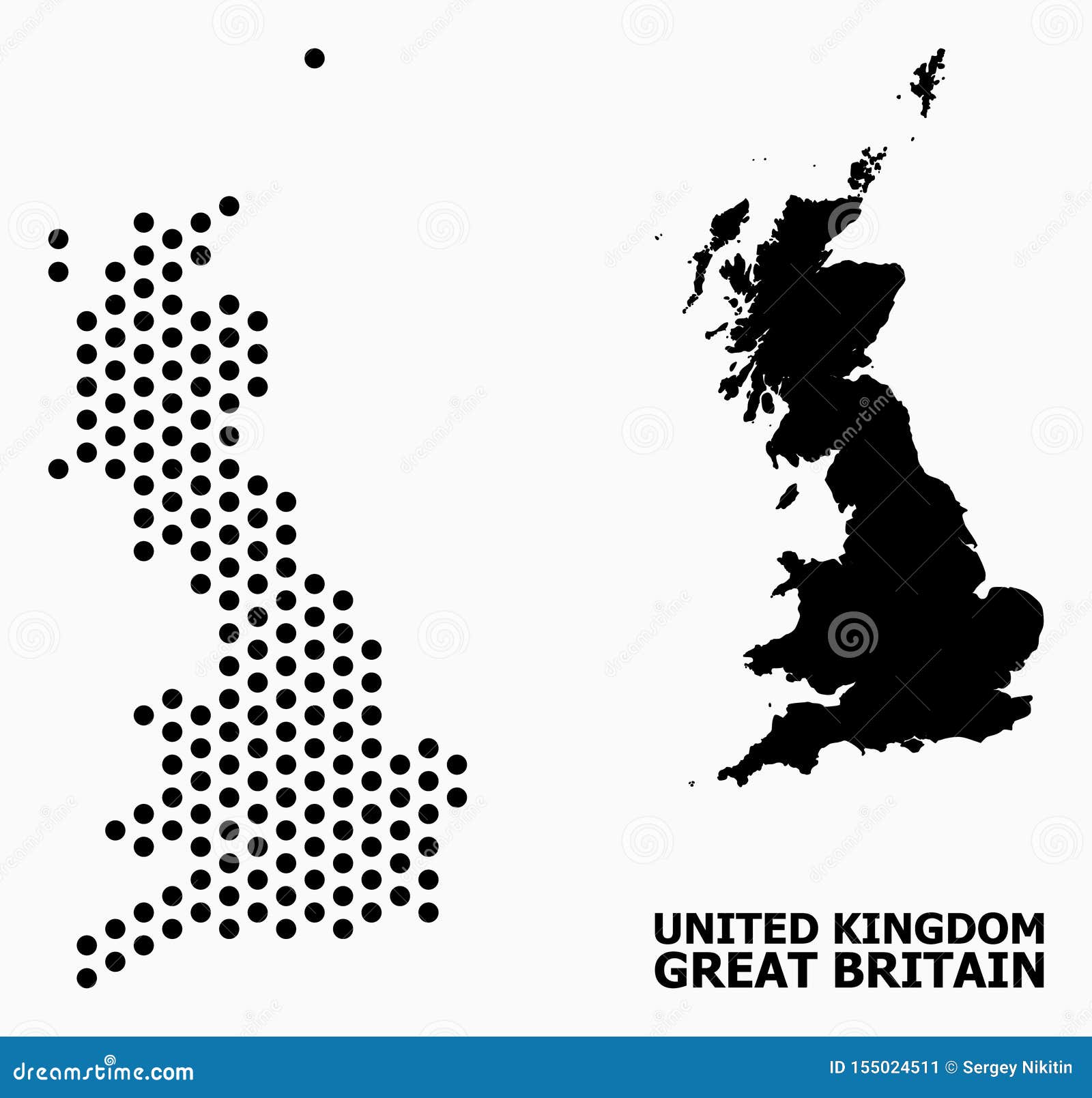 Dotted Pattern Map of Great Britain Stock Vector - Illustration of ...