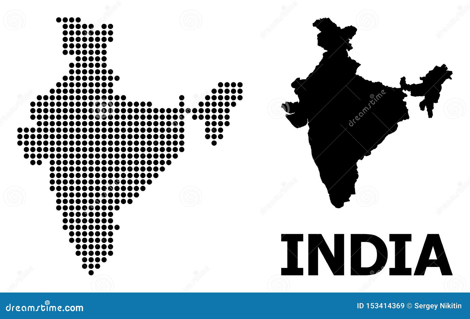 Dotted Pattern Map of India Stock Illustration - Illustration of scheme ...