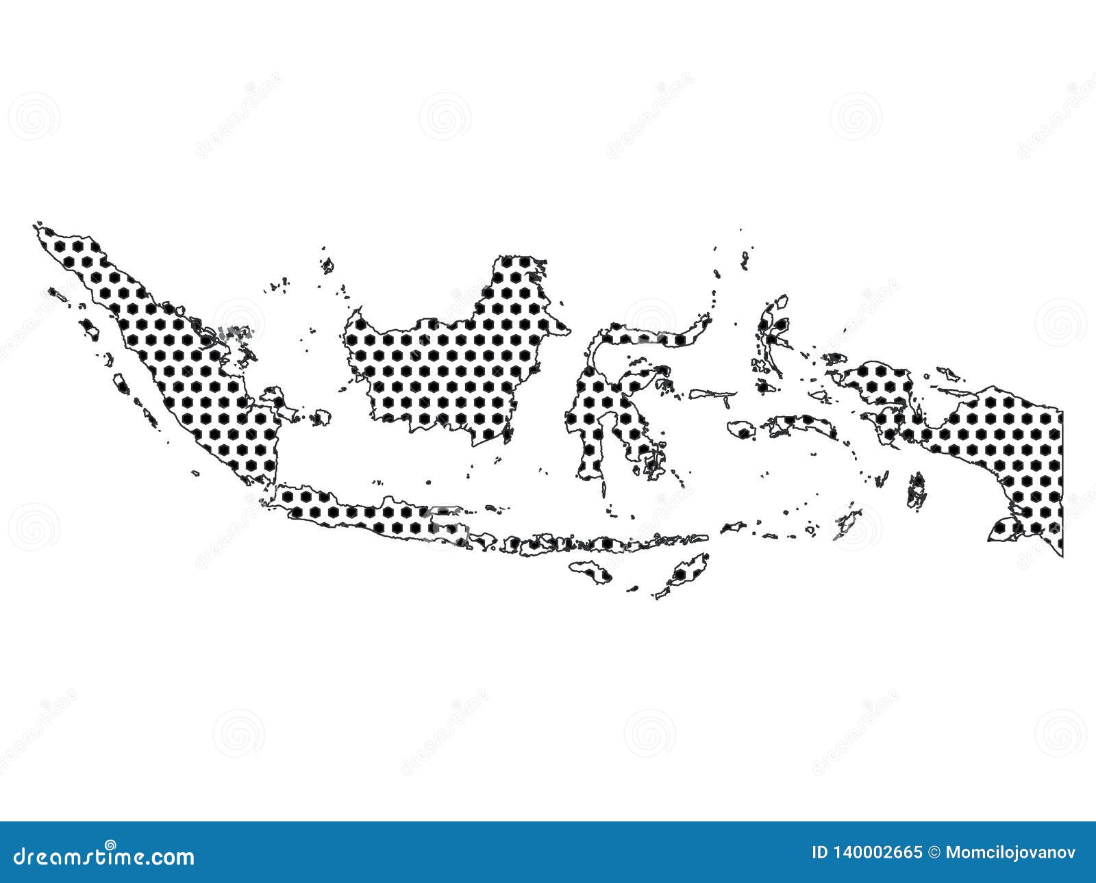 Dotted Pattern Map of Indonesia Stock Vector - Illustration of leaf ...