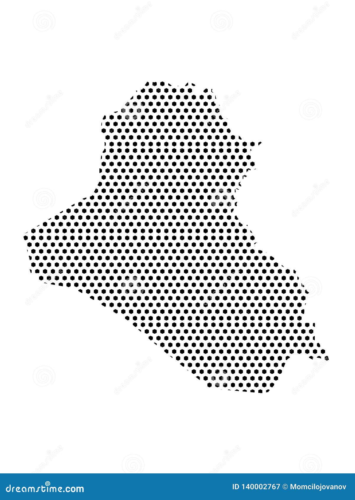 Dotted Pattern Map of Iraq stock vector. Illustration of syria - 140002767