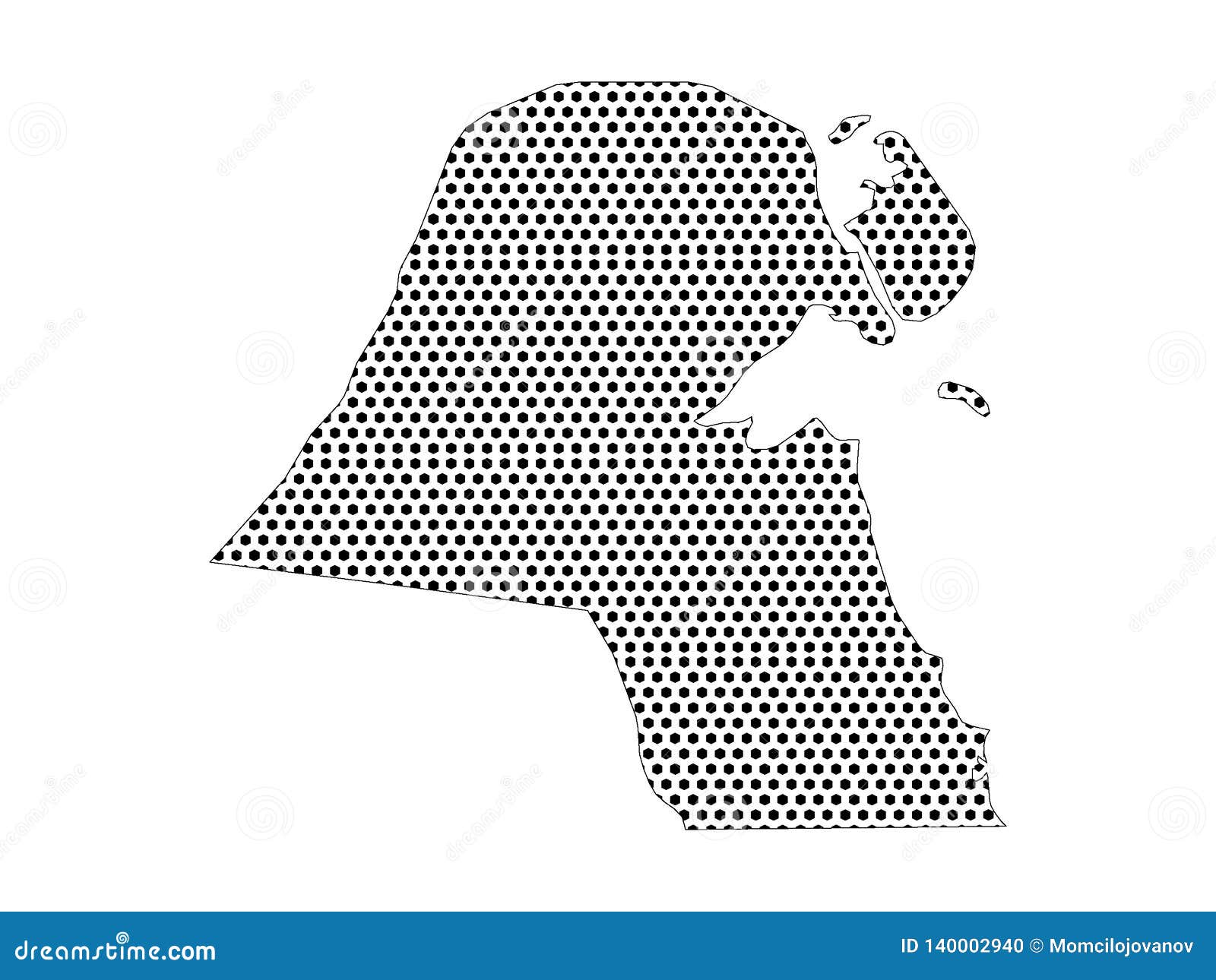 Dotted Pattern Map of Kuwait Stock Vector - Illustration of madrid ...