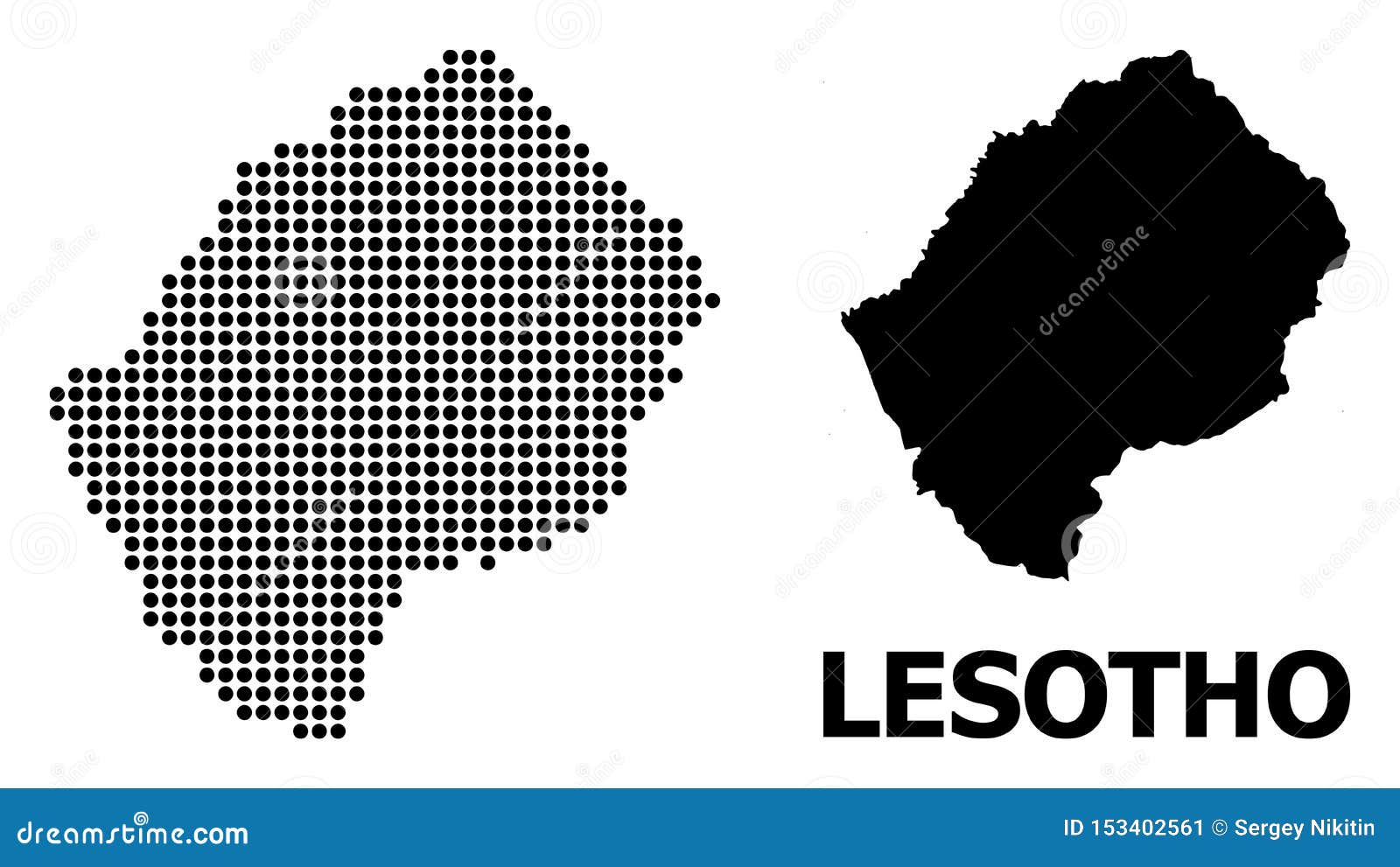 Dotted Pattern Map of Lesotho Stock Illustration - Illustration of ...