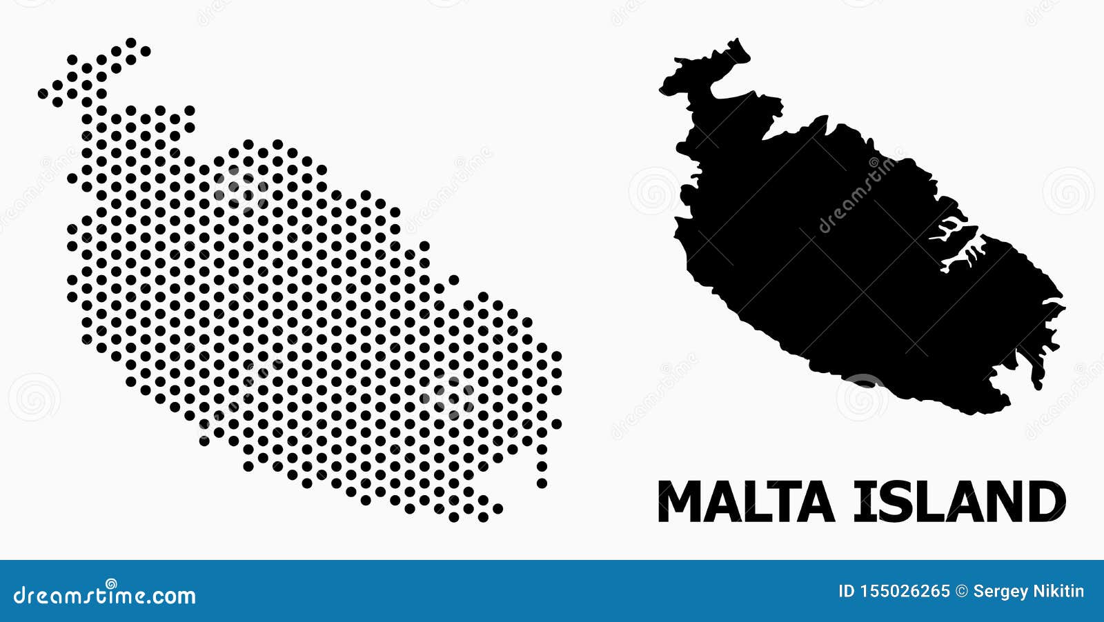 Dotted Pattern Map of Malta Island Stock Vector - Illustration of ...