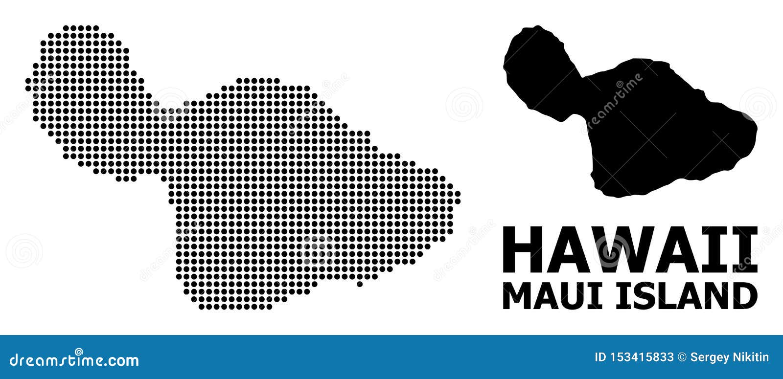 Dotted Pattern Map of Maui Island Stock Illustration - Illustration of ...