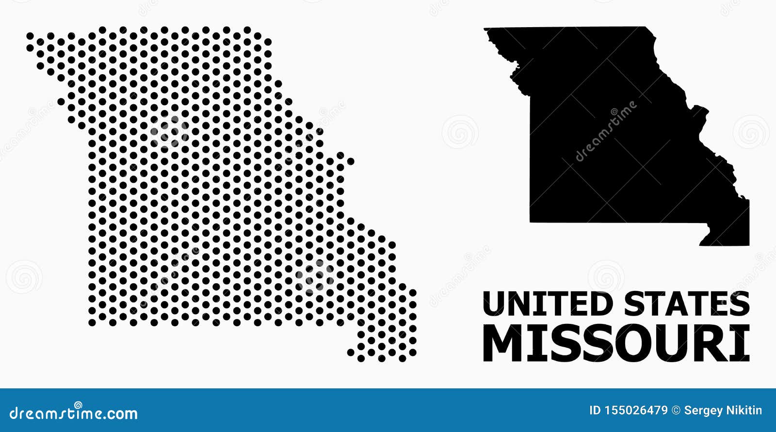 Dotted Pattern Map of Missouri State Stock Vector - Illustration of ...
