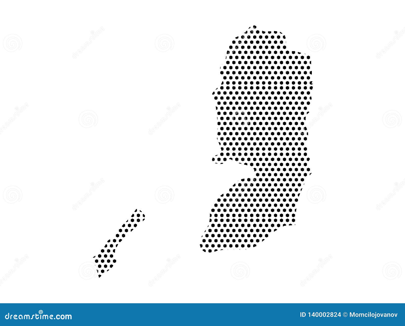 Dotted Pattern Map of Palestine Stock Vector - Illustration of ...
