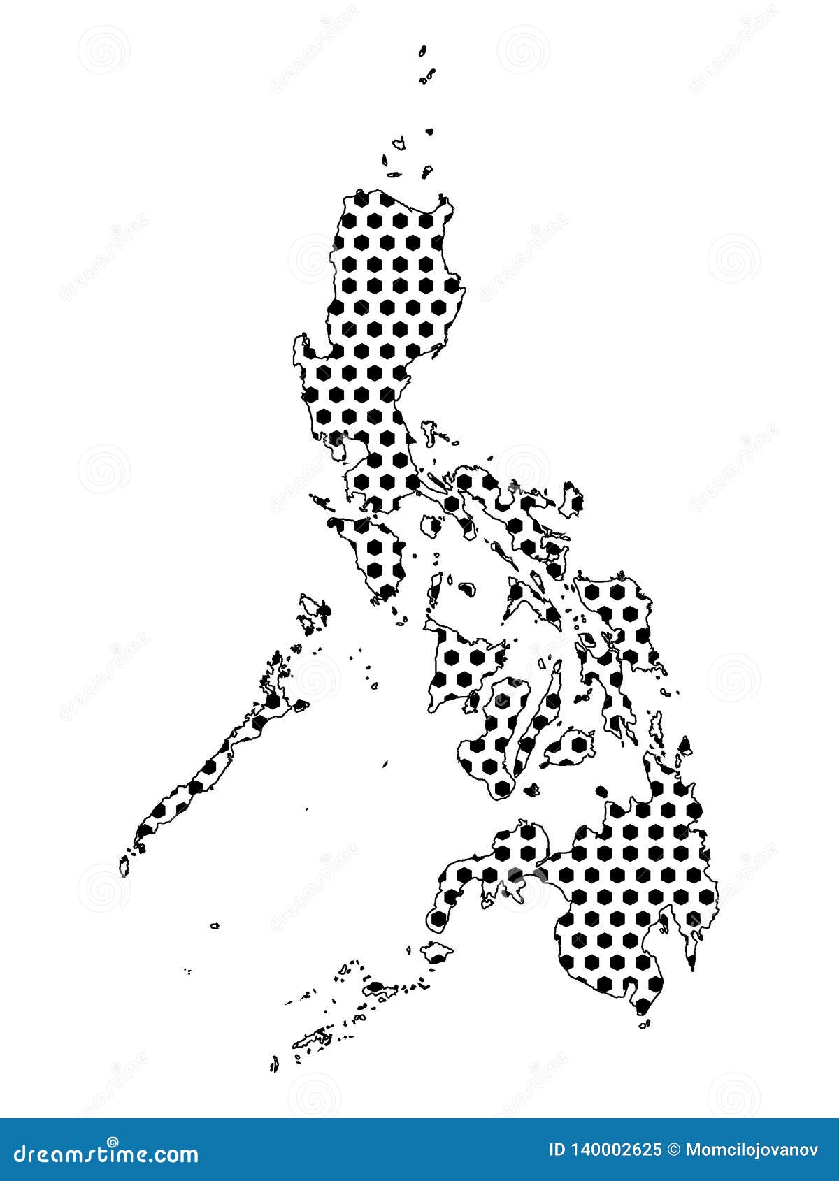 Dotted Pattern Map of Philippines Stock Vector - Illustration of poland ...