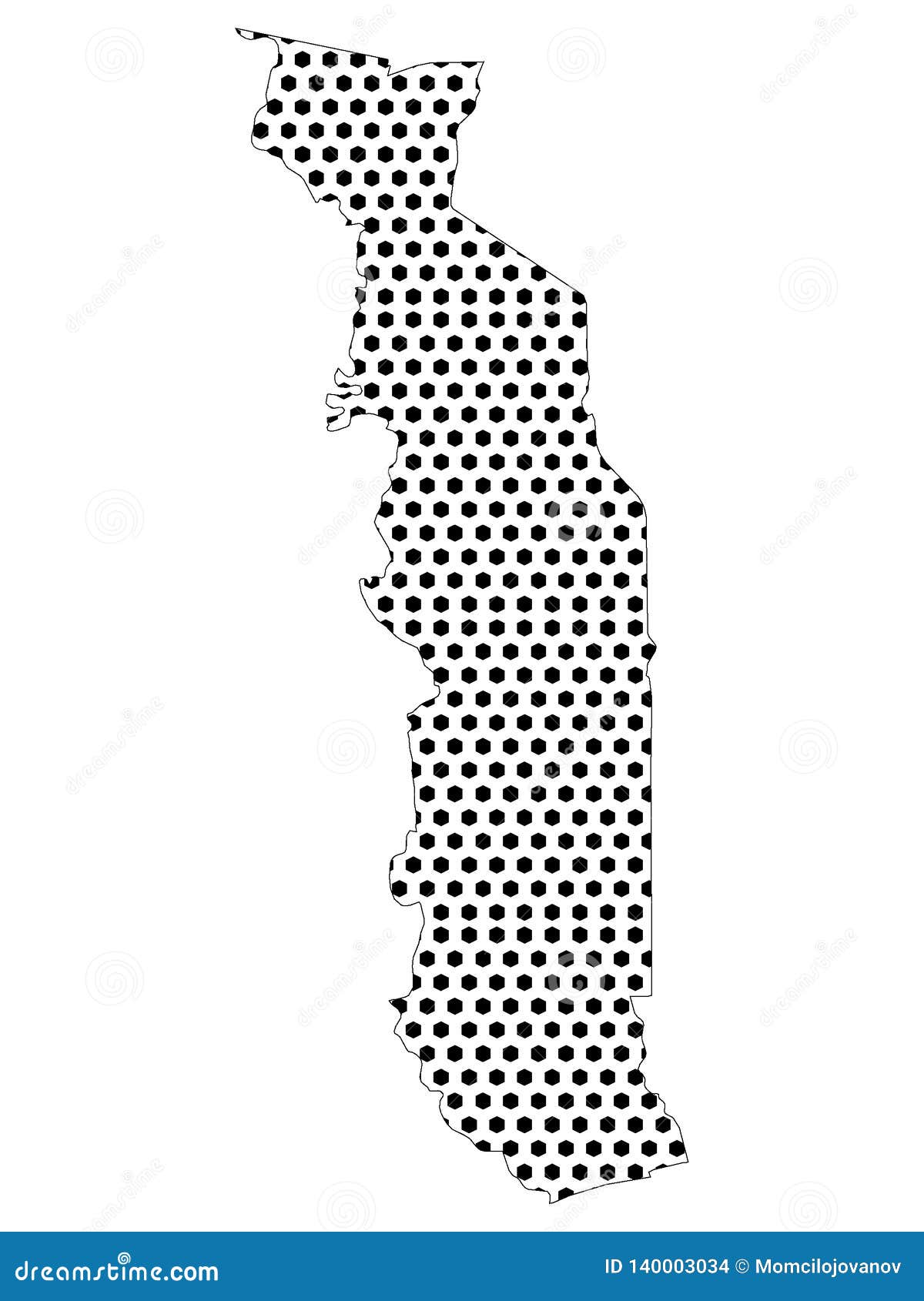 Dotted Pattern Map of Togo stock vector. Illustration of leone - 140003034