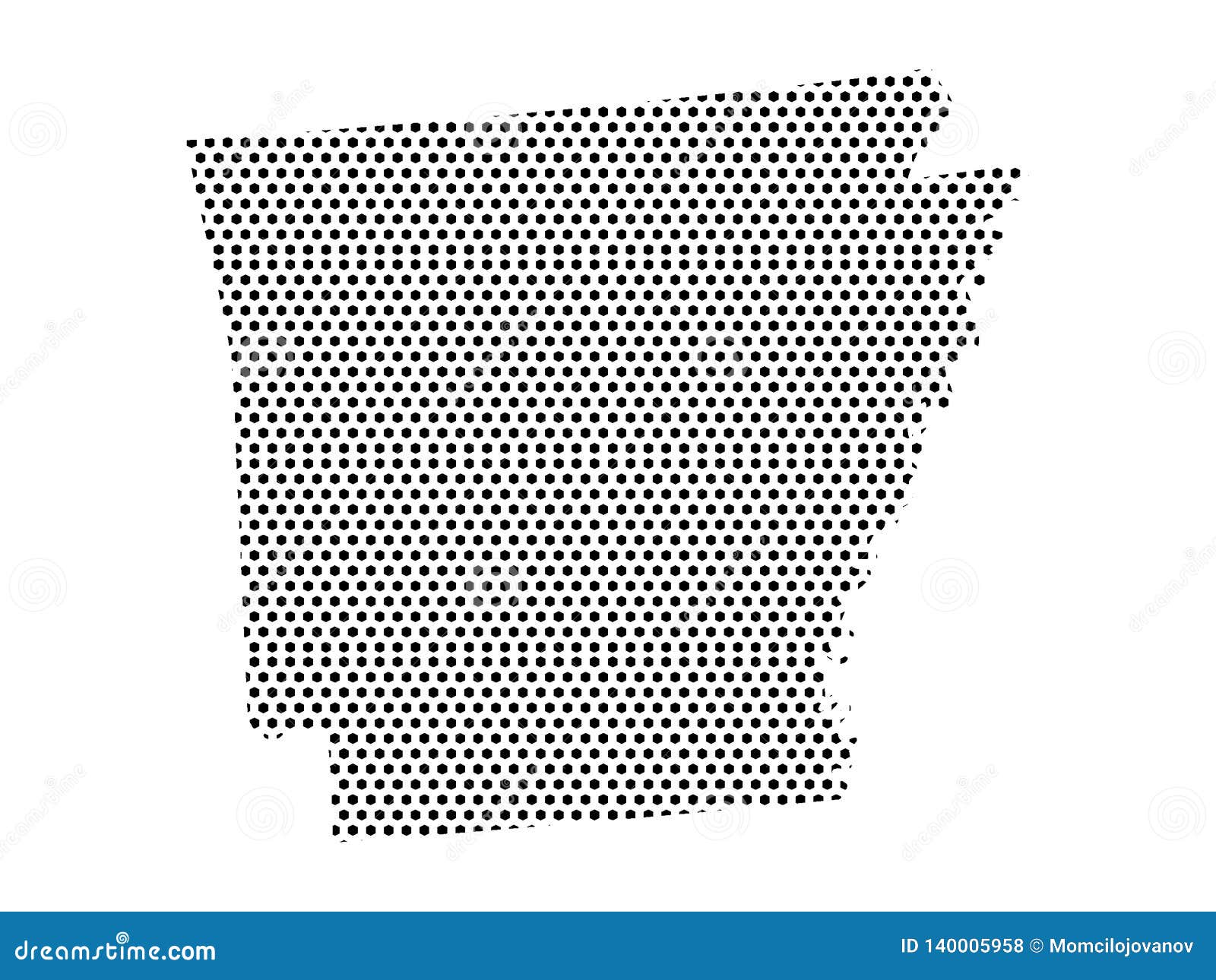 Dotted Pattern Map of US State of Arkansas Stock Vector - Illustration ...