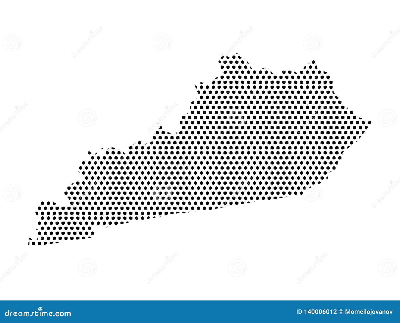 Dotted Pattern Map of US State of Kentucky Stock Vector - Illustration ...