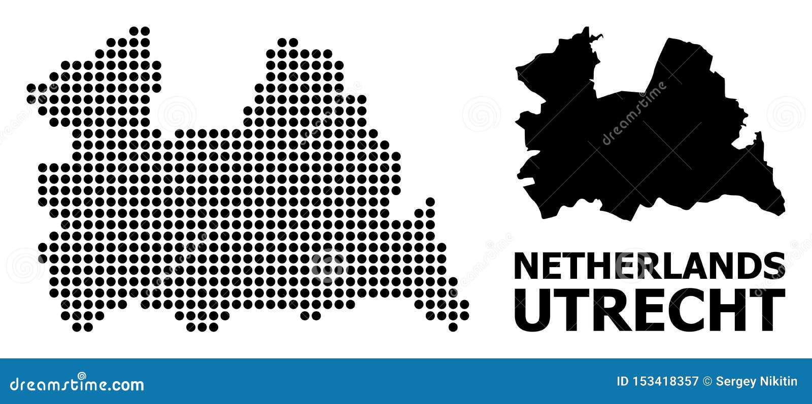Dotted Pattern Map of Utrecht Province Stock Illustration ...