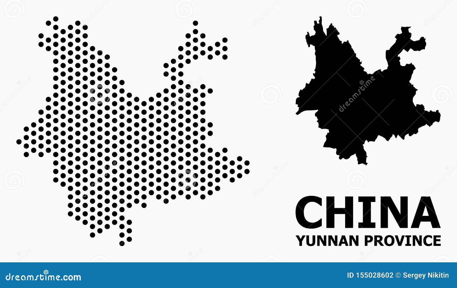Dotted Pattern Map of Yunnan Province Stock Vector - Illustration of ...