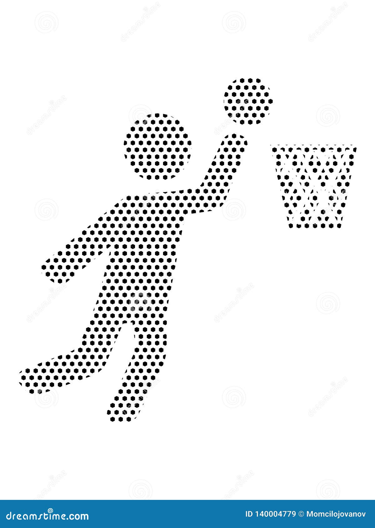 Dotted Pattern Picture of a Basketball Player Stock Vector ...