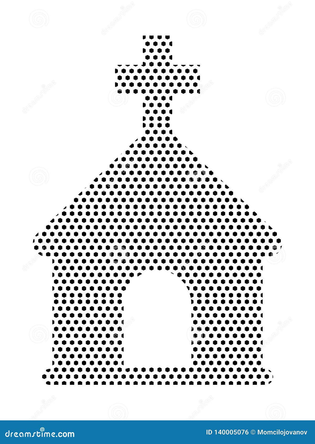 Dotted Pattern Picture of a Church Stock Vector - Illustration of loaf ...