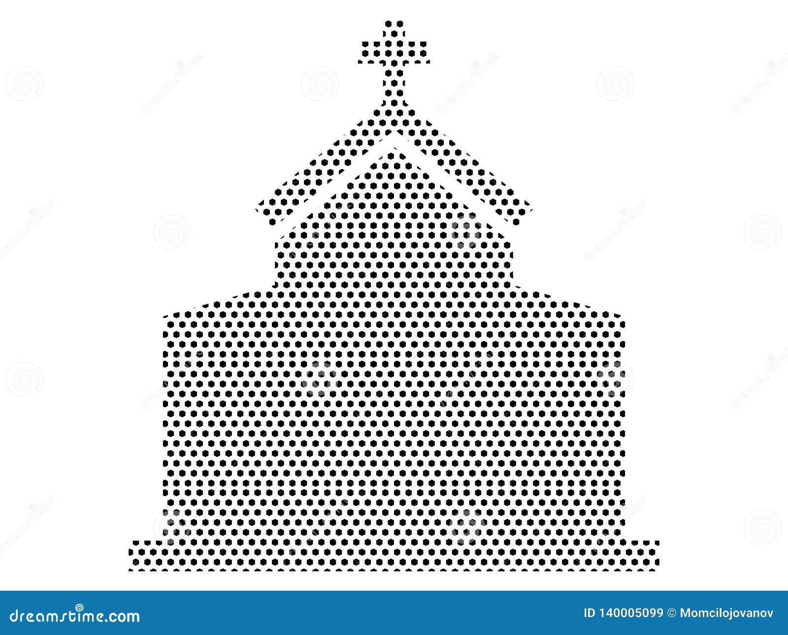 Dotted Pattern Picture of a Church Stock Vector - Illustration of ...