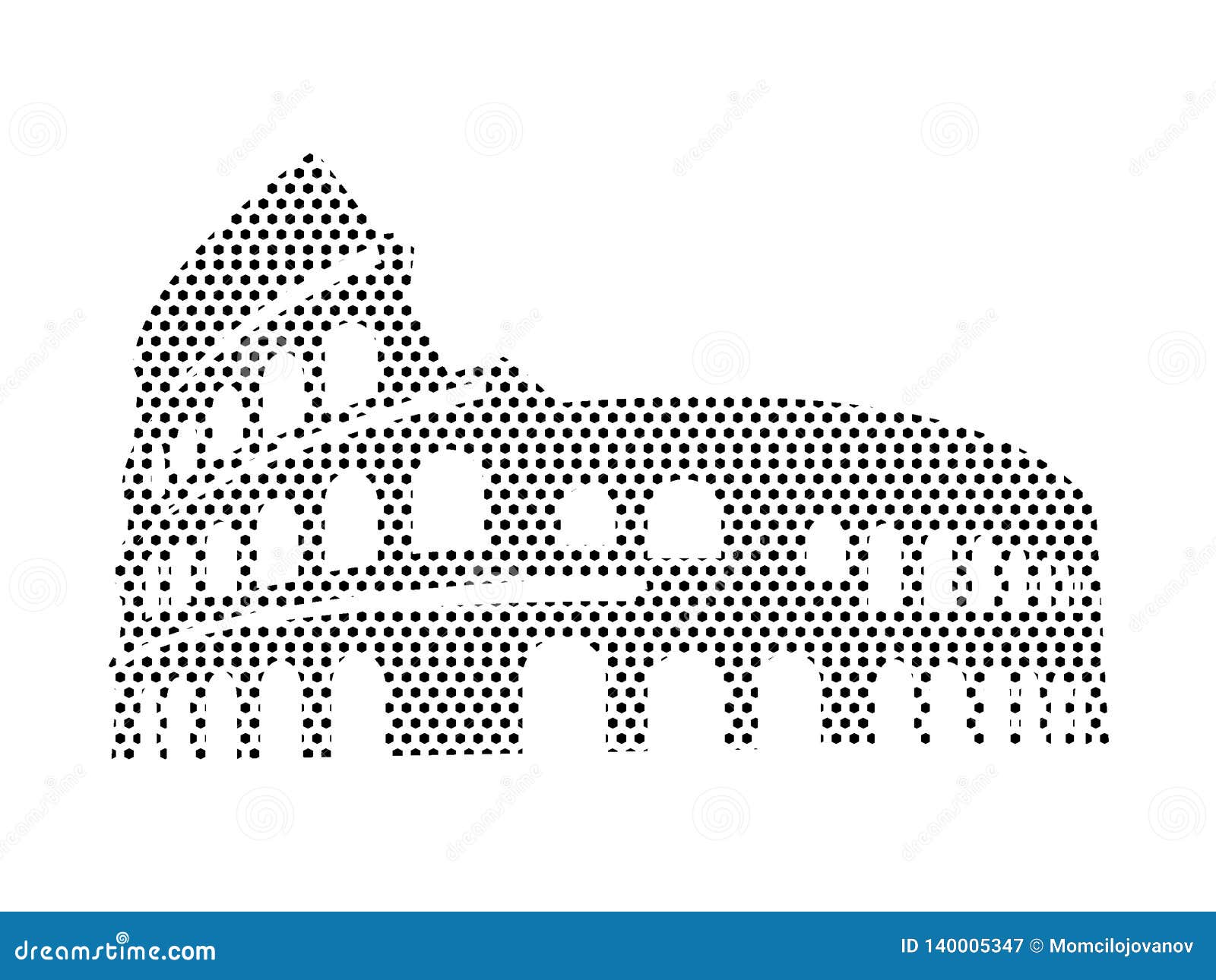 Dotted Pattern Picture of the Colosseum of Rome Stock Vector ...