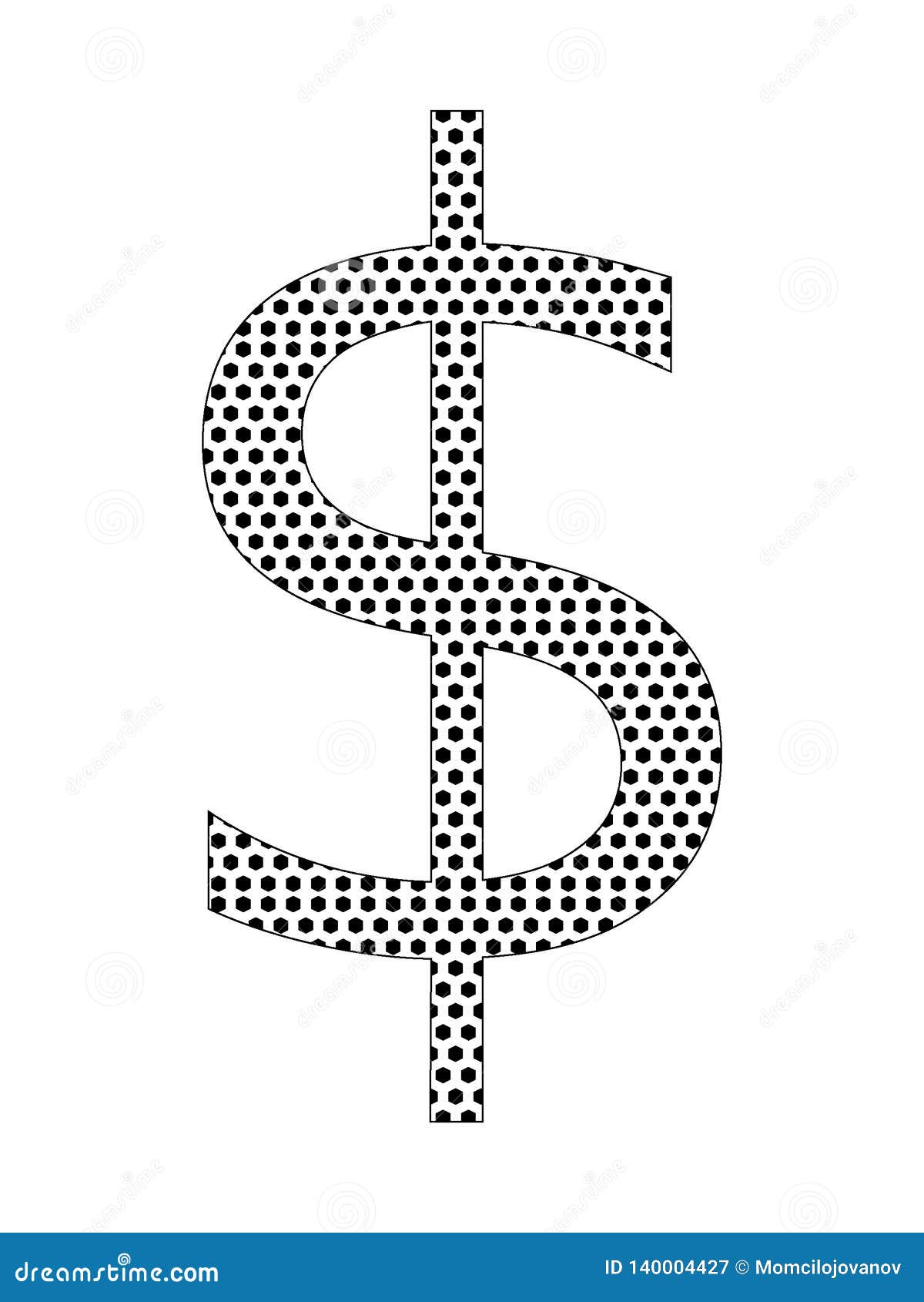 Dotted Pattern Picture of a Dollar Symbol Stock Vector - Illustration ...
