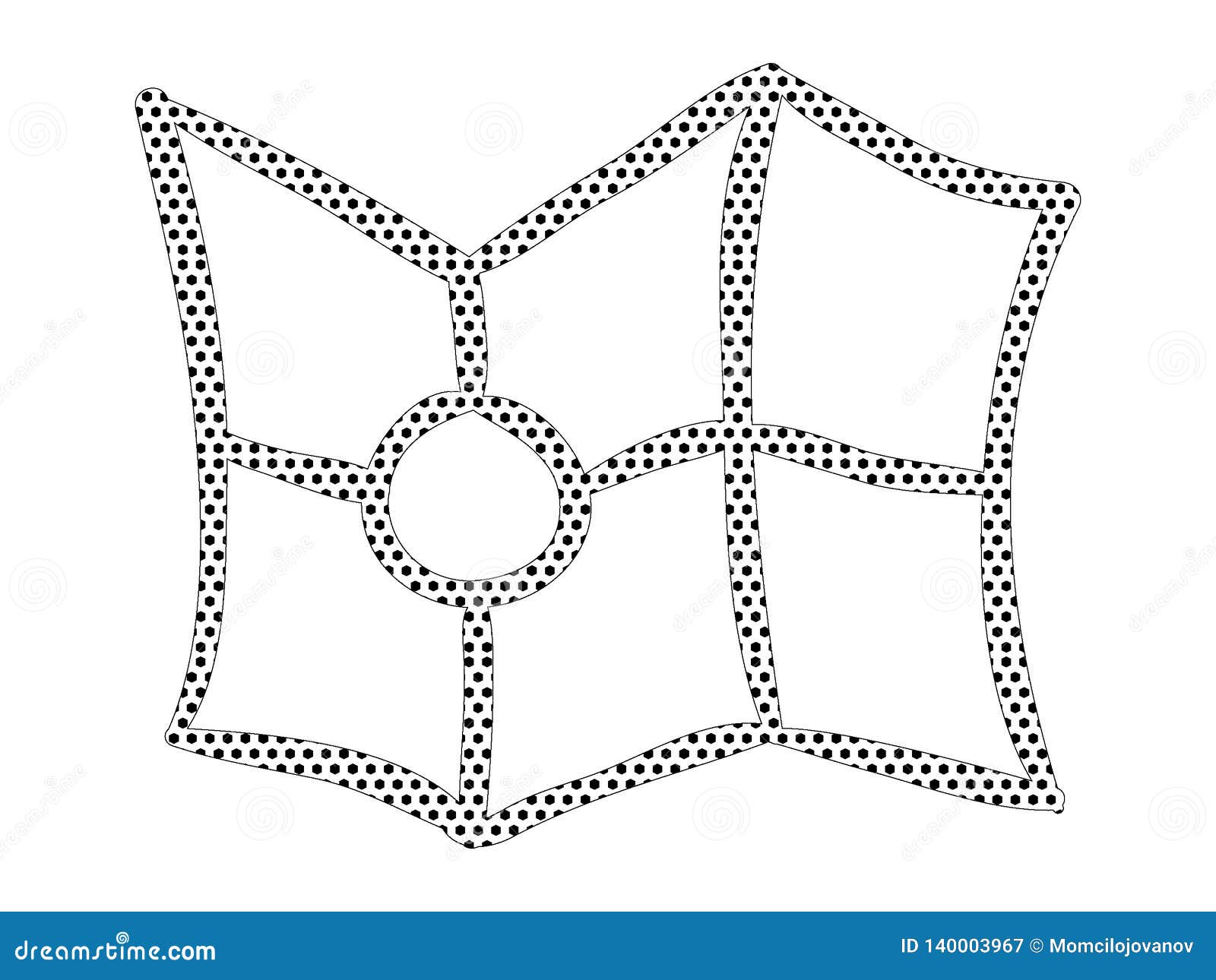 Dotted Pattern Picture of a Roads Map Stock Vector - Illustration of ...