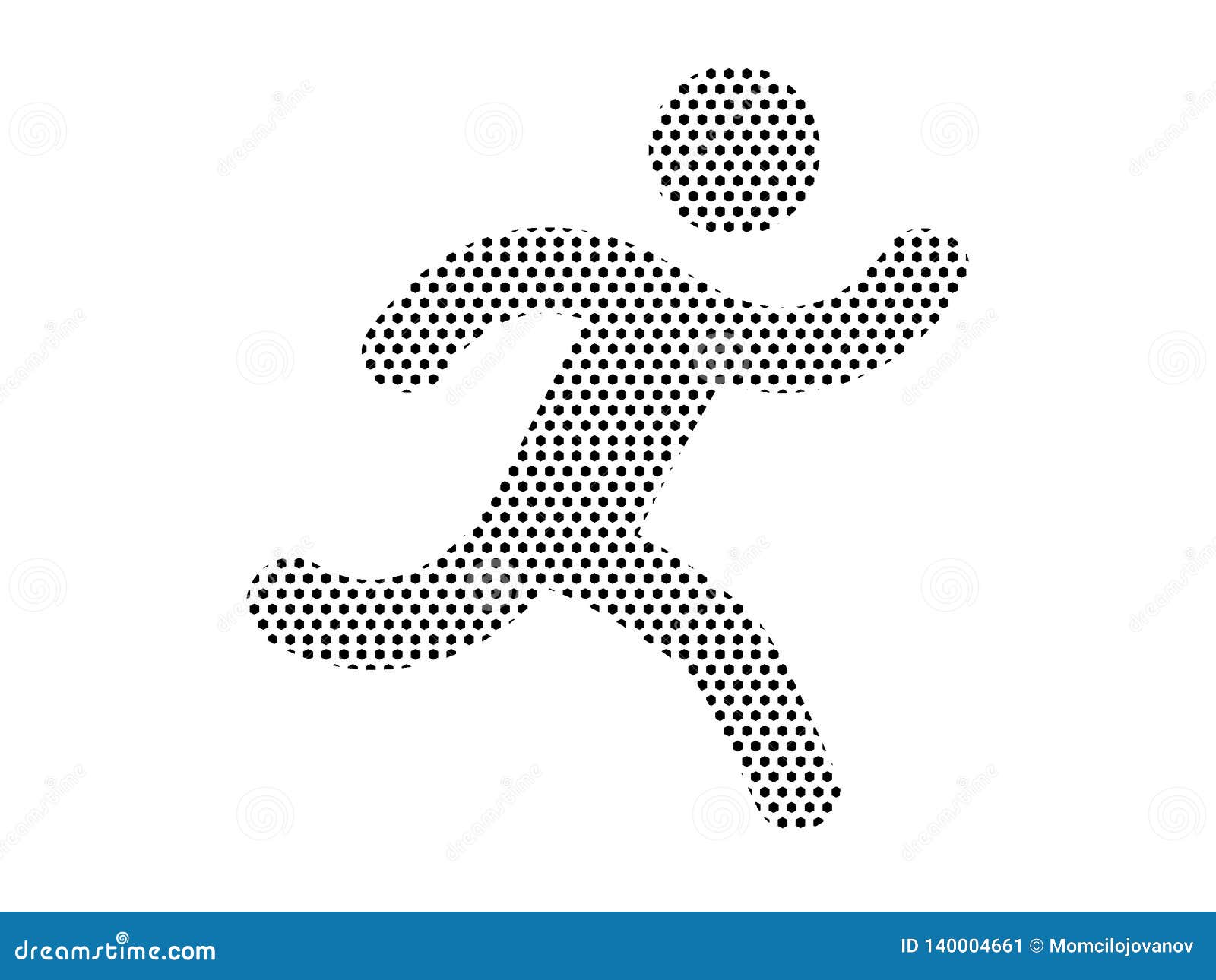 Dotted Pattern Picture of a Runner Stock Vector - Illustration of sport ...