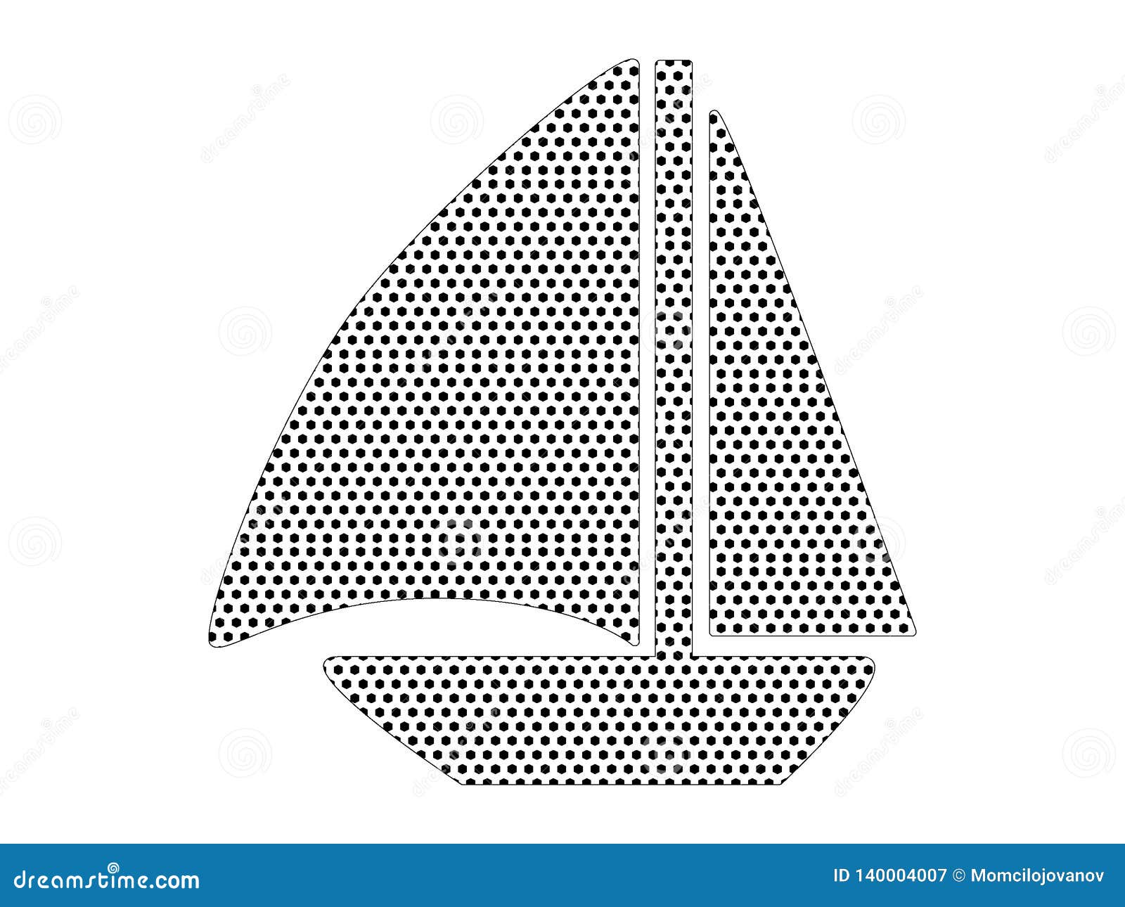 Dotted Pattern Picture of a Sailing Boat Stock Vector - Illustration of ...