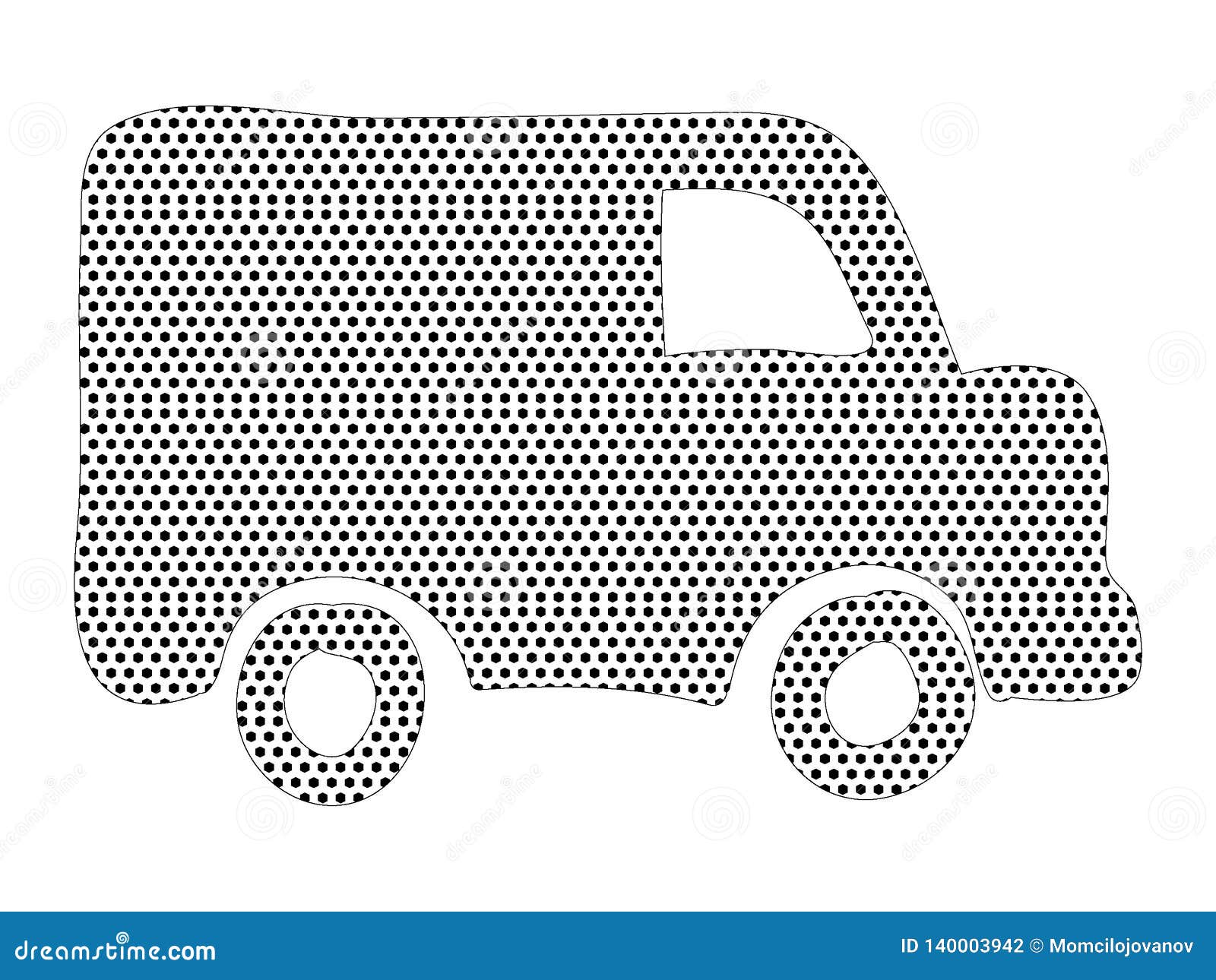 Dotted Pattern Picture of a Van Stock Vector - Illustration of police ...