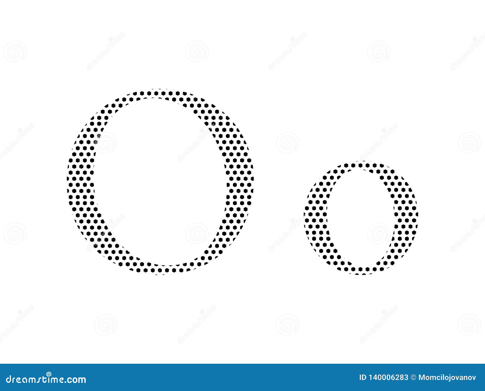 Dotted Pattern Russian Alphabet Cyrillic Capital and Small Letter of O ...