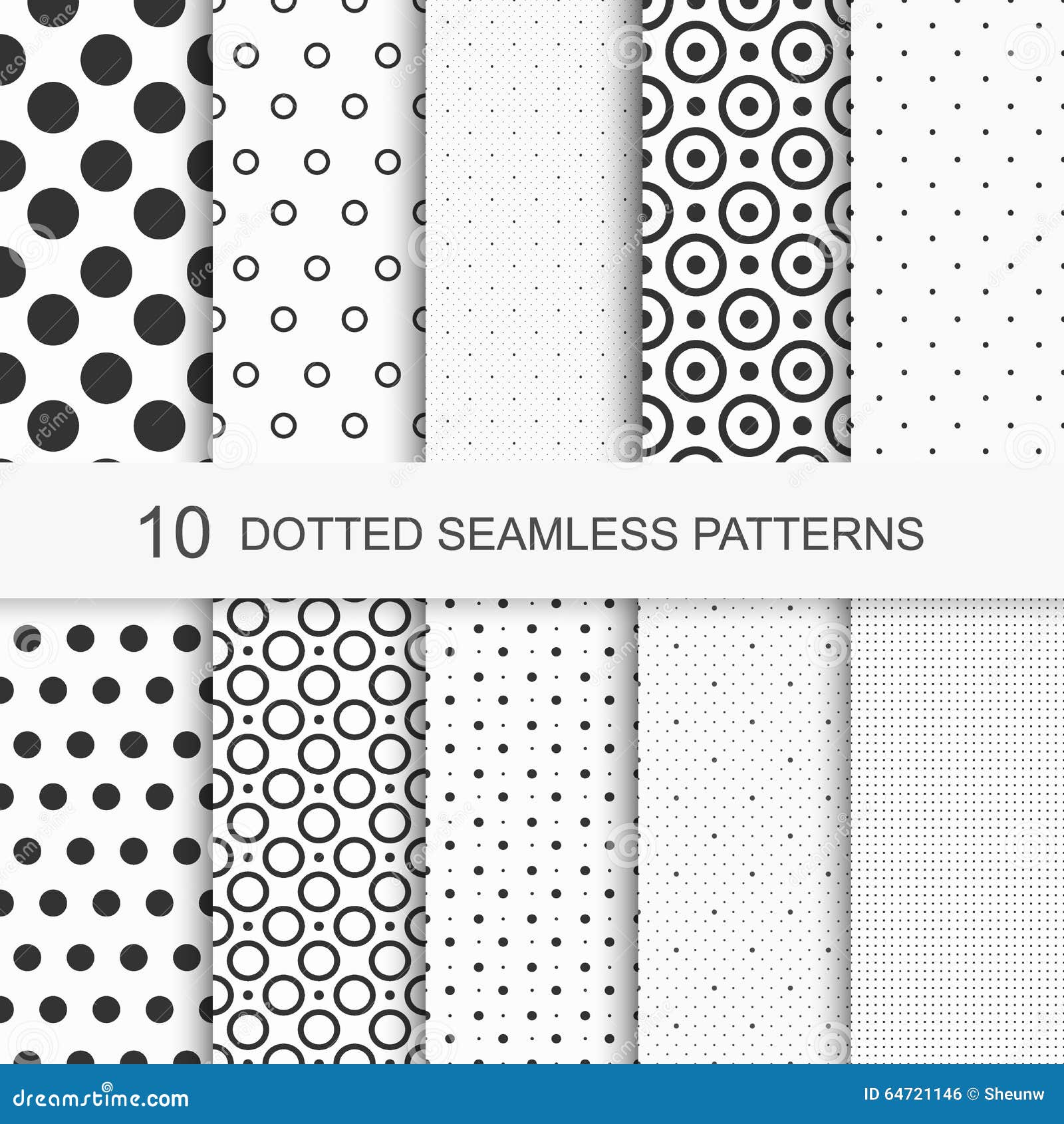 Dotted Patterns. Seamless Vector Collection Stock Vector - Illustration ...