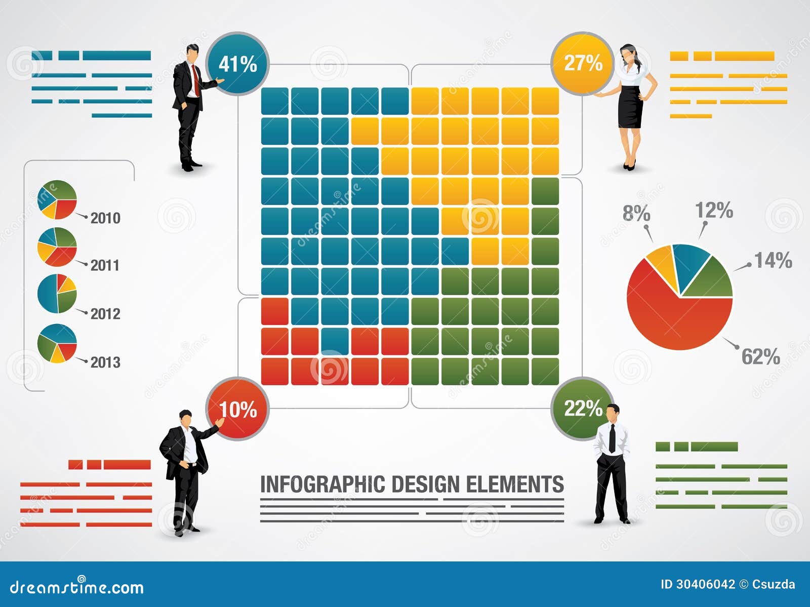 Dotted Percentage Presentation Template Stock Vector - Illustration of ...