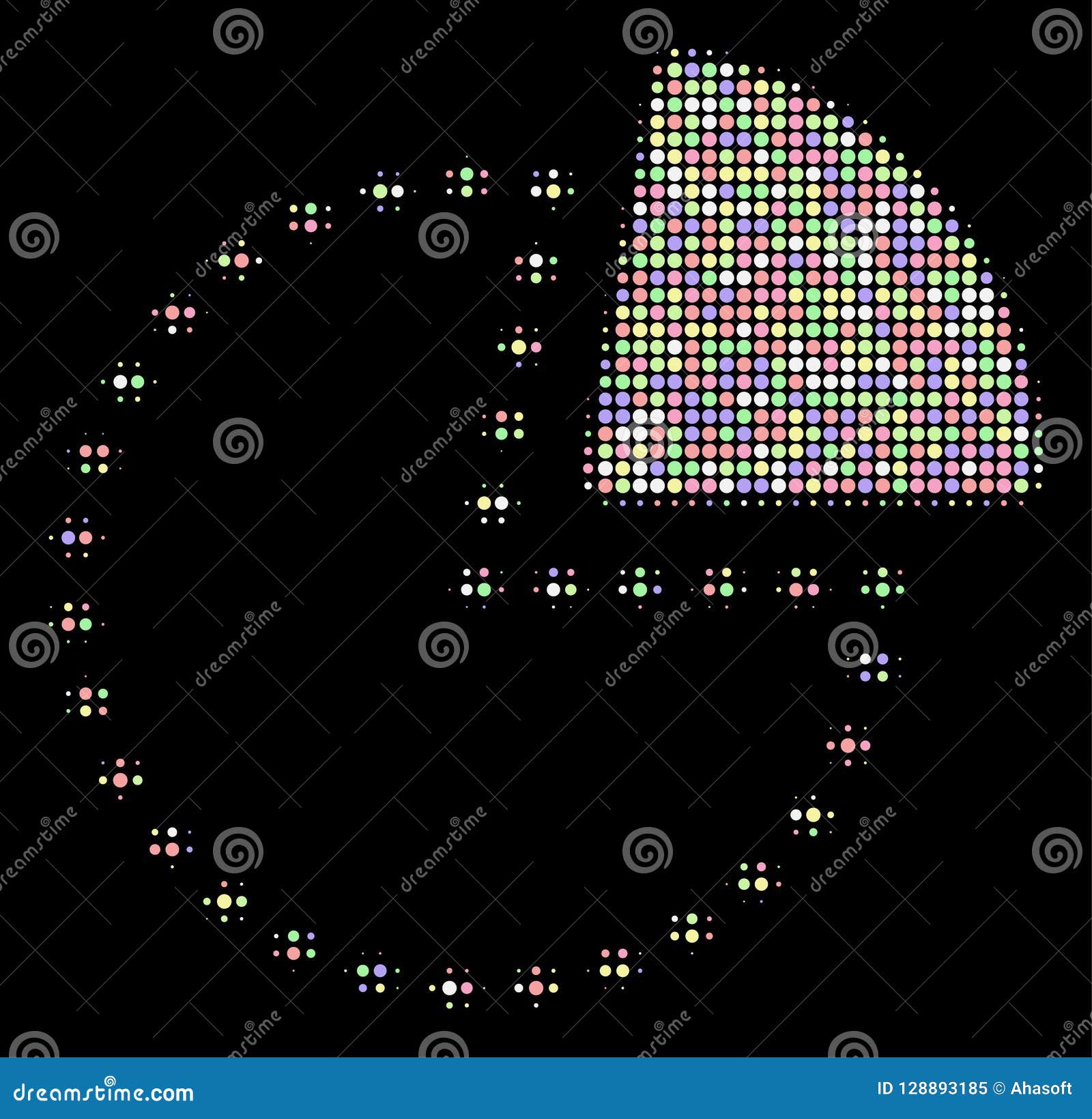 Dotted Pie Chart Halftone Composition of Dots Stock Vector ...
