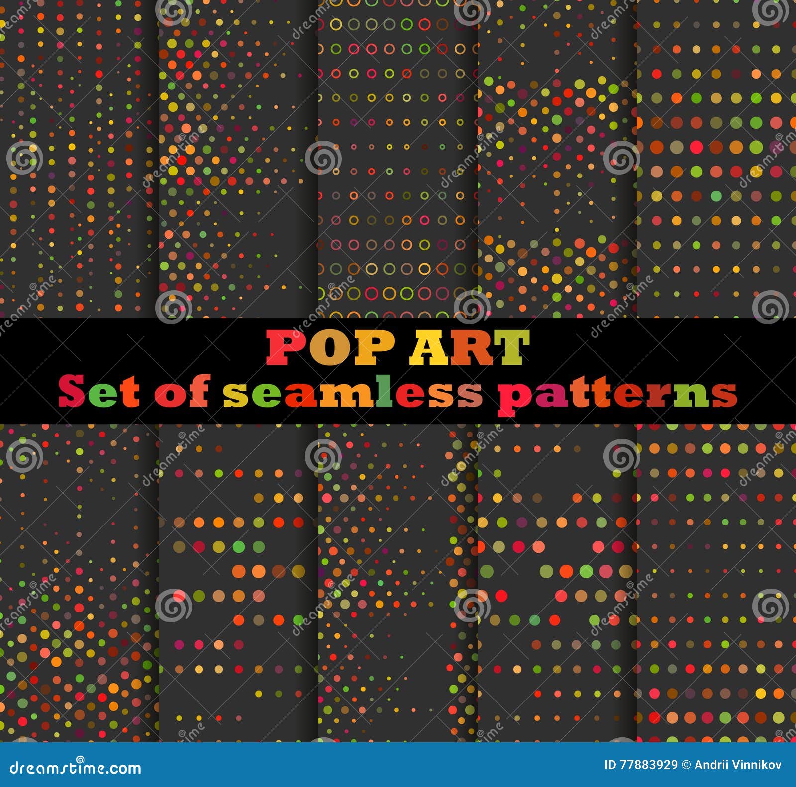 Dotted, Pop Art Seamless Pattern Background. Pop Art Dotted Retro Style ...