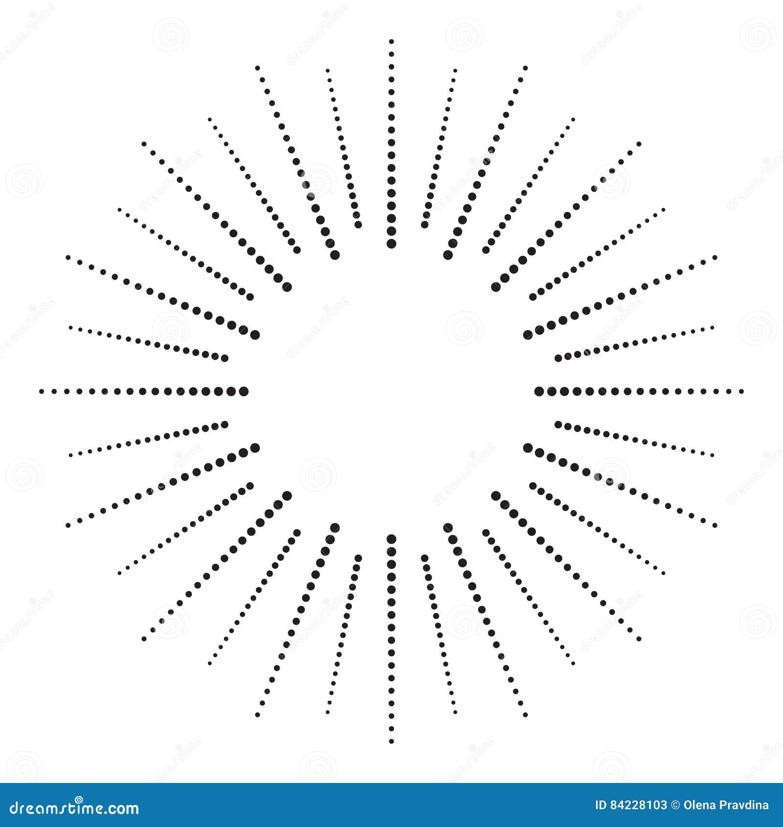 Dotted Radial Element. Graphic Pattern of Black Dots on White ...