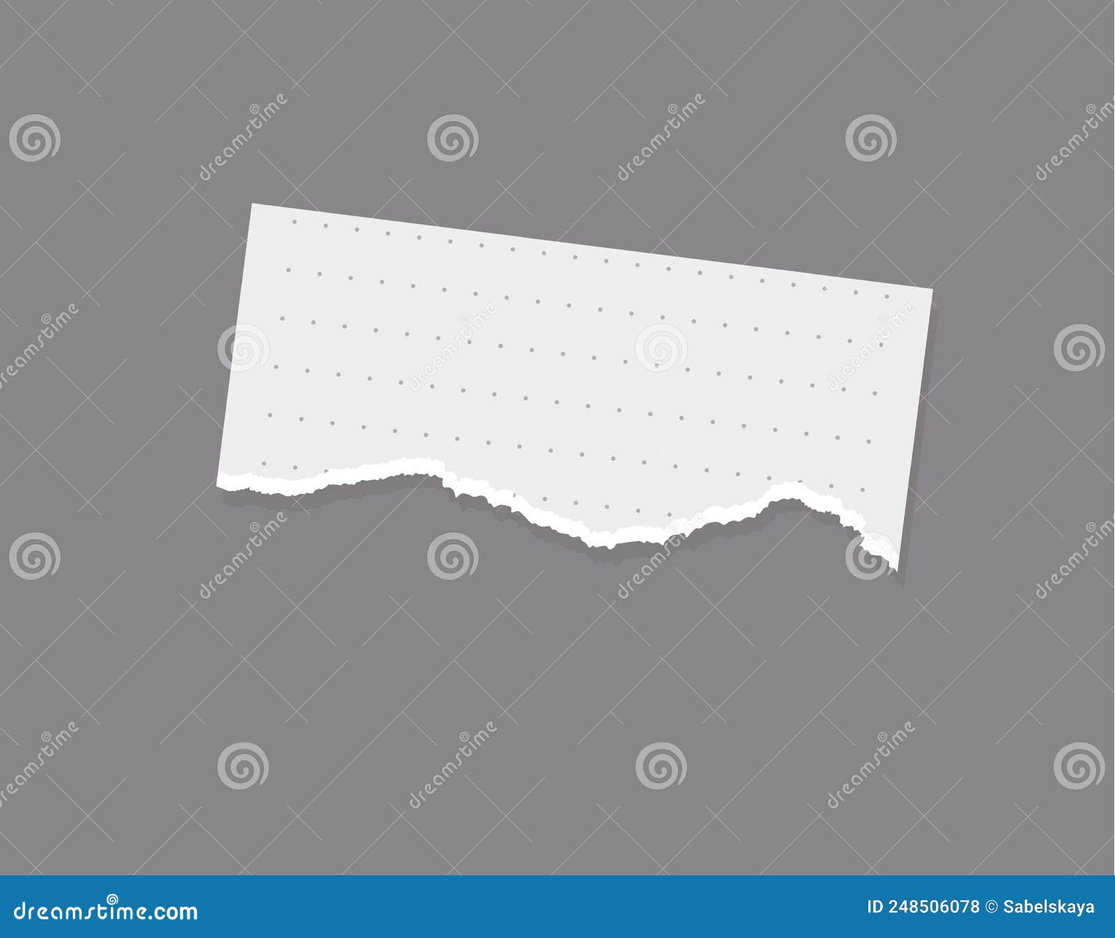 Dotted Ragged Piece of Notebook Page Angled, Shadow, Flat Style Stock ...