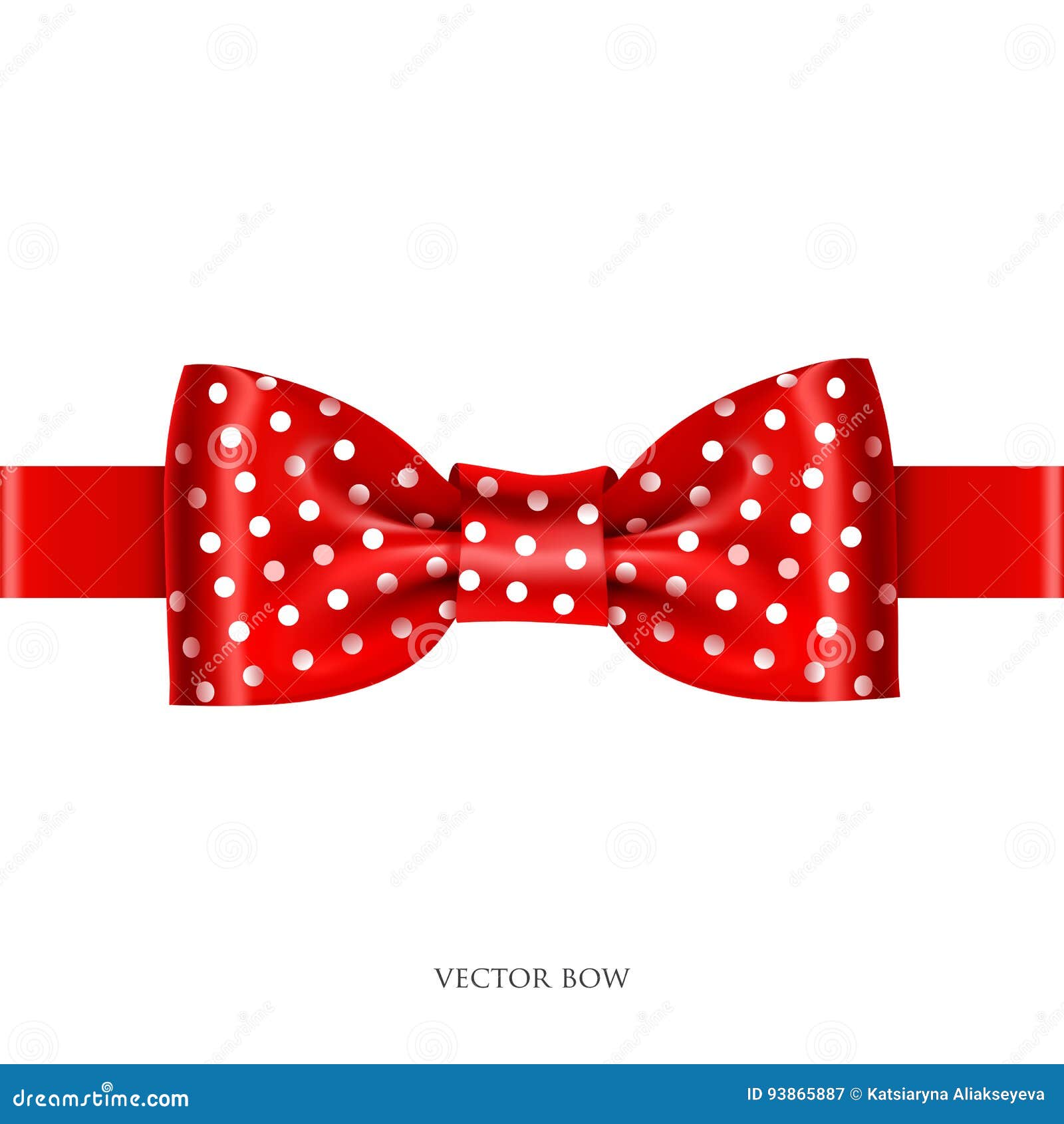 Dotted red bow. stock illustration. Illustration of dotted - 93865887